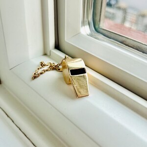 Vintage 14k Gold Functional Whistle Charm With Adjustable Mini Chain - Etsy