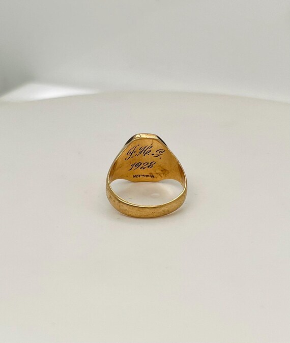 Antique Estate c.1928 10k Gold Letter “M” Signet Ring - Gem