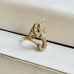 Vintage Retro 14k Gold Letter “F” Ring Set With Diamonds - Etsy
