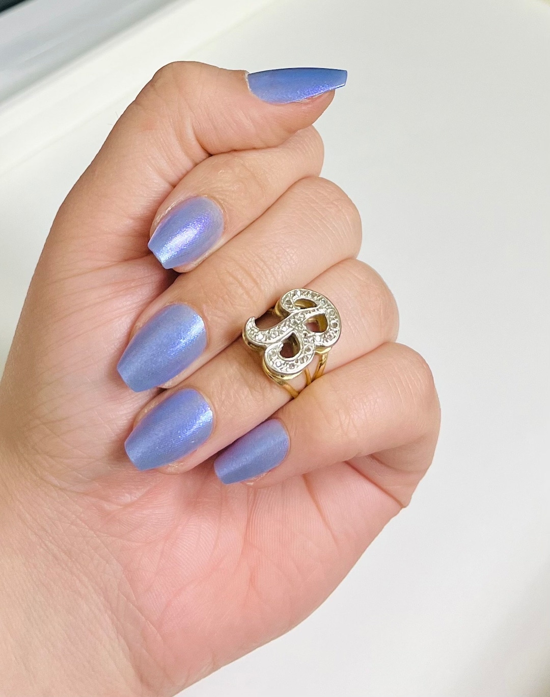 Vintage Retro 14k Gold Letter “B” Statement Ring With Diamonds - Etsy