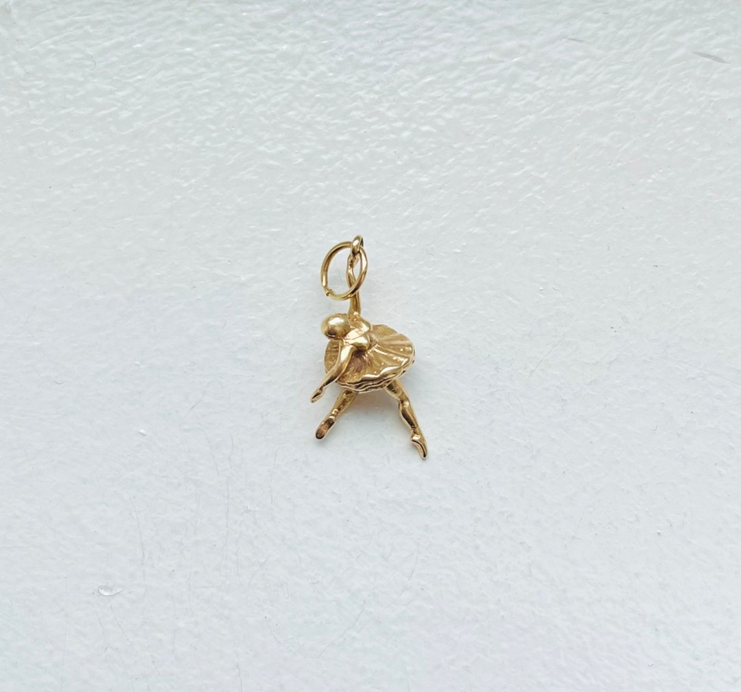 Vintage 14k Gold Ballerina Charm - Etsy