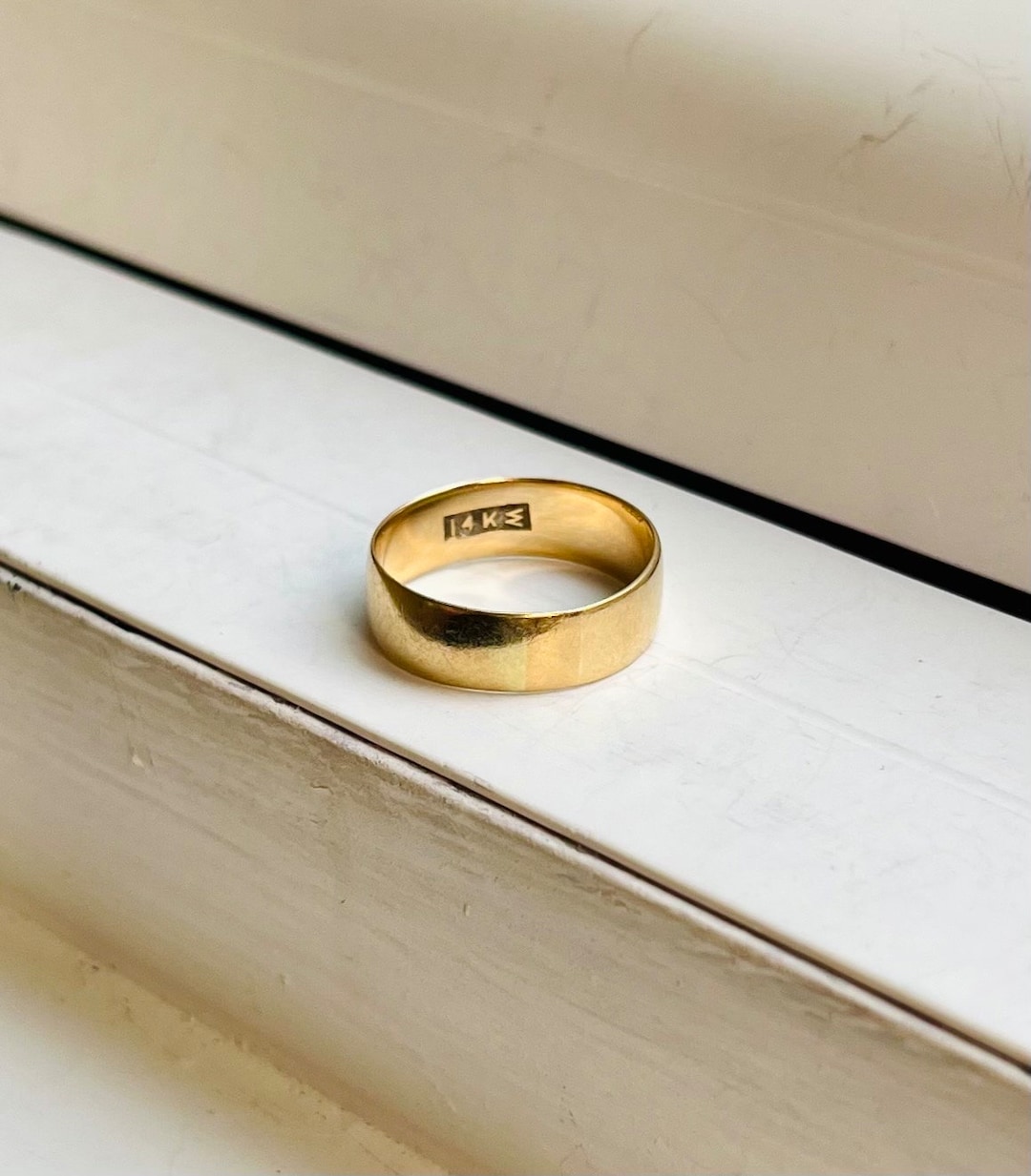 Antique Estate 14k Yellow Gold JR Wood & Sons Hallmarked Wide Band - Etsy