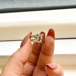 Vintage Retro 14k Gold Letter “D” Ring With Diamonds - Etsy