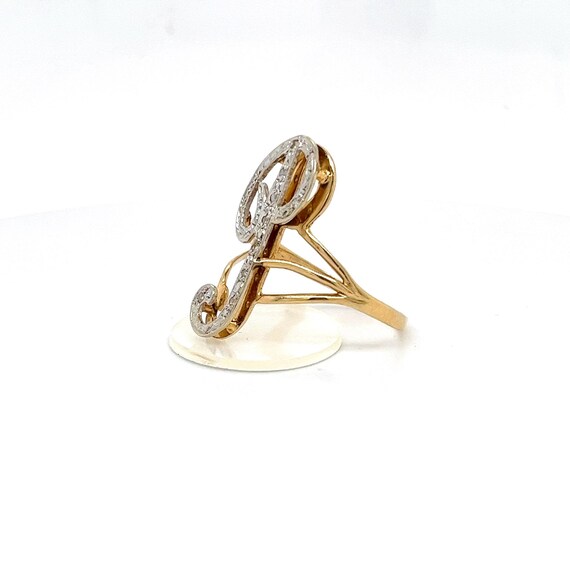 Vintage Retro Large 14k Gold Letter “P” Initial Ring … - Gem