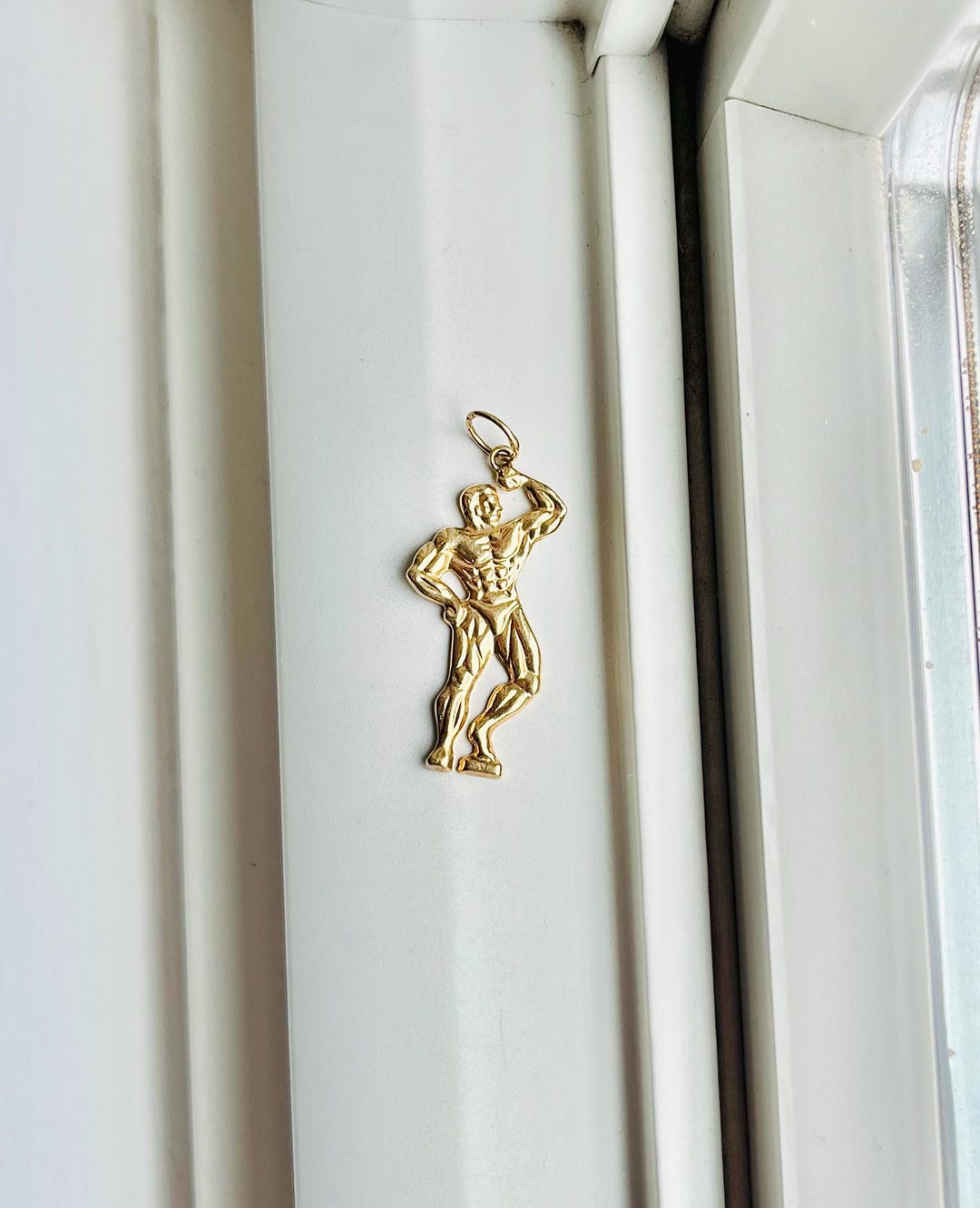 Vintage 14k Yellow Gold Bodybuilder Charm Pendant - Etsy