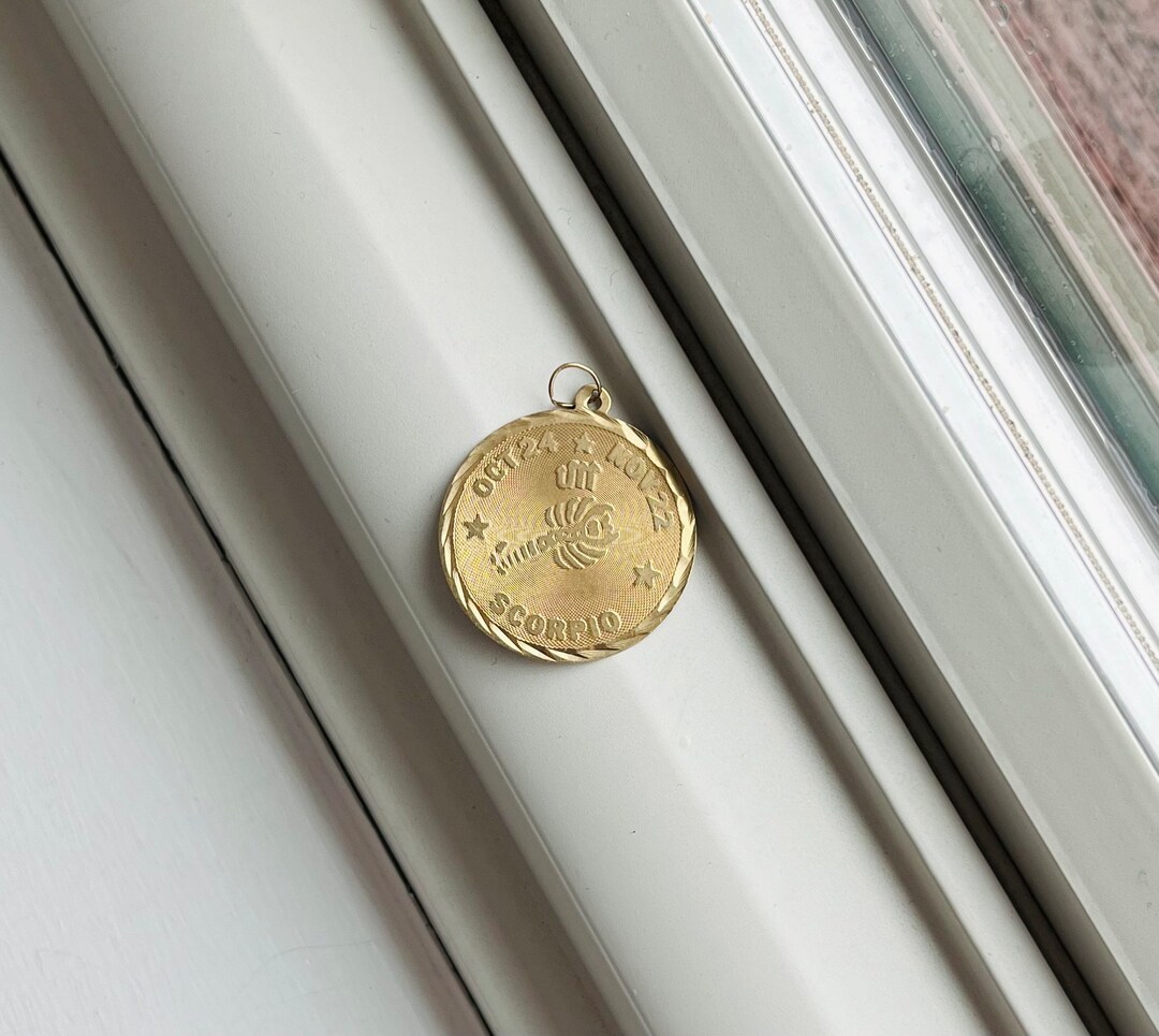 Vintage 14k Gold Scorpio Zodiac Pendant Charm - Etsy