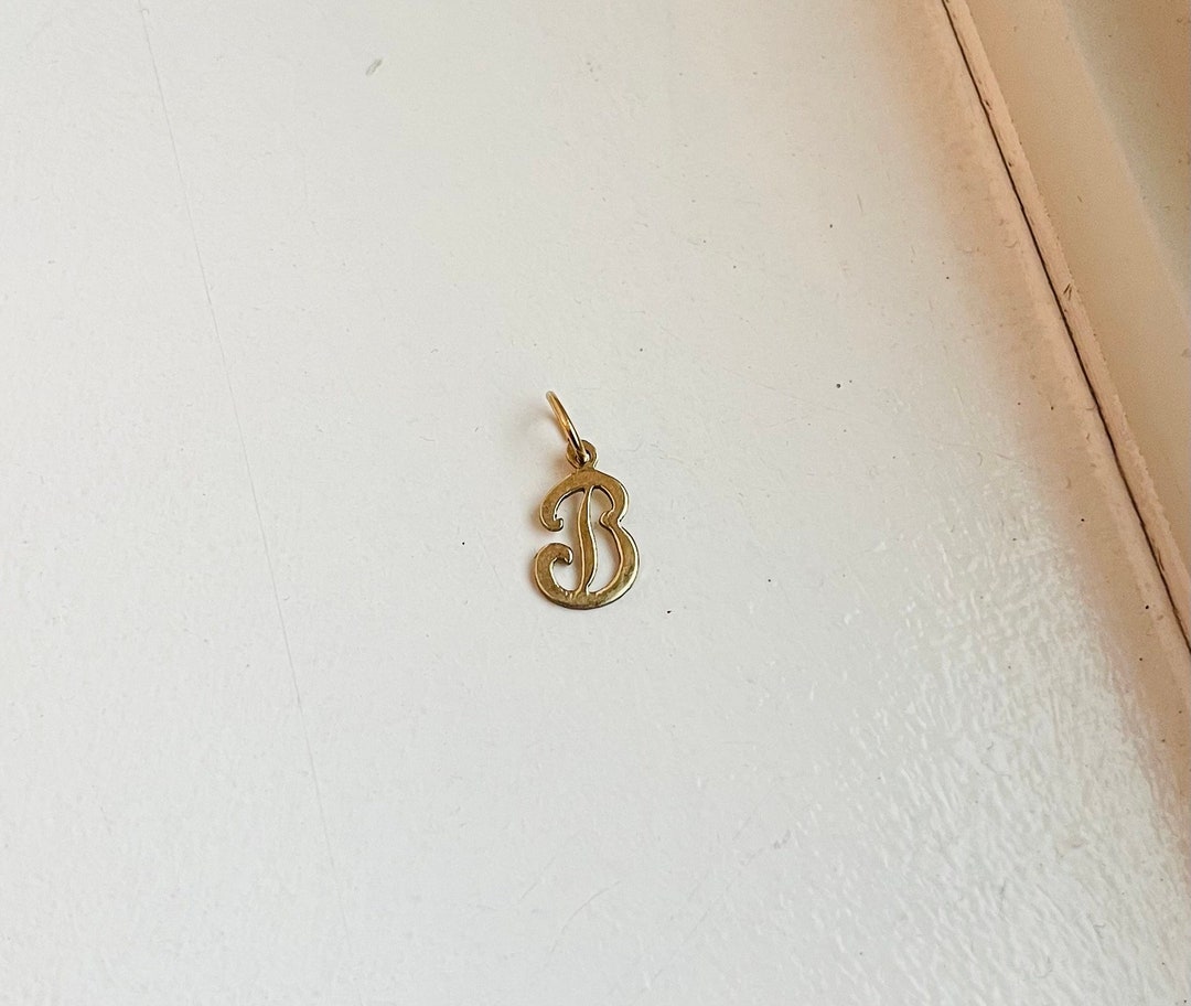 Vintage 14k Gold Mini Dainty “B” Letter Charm - Etsy