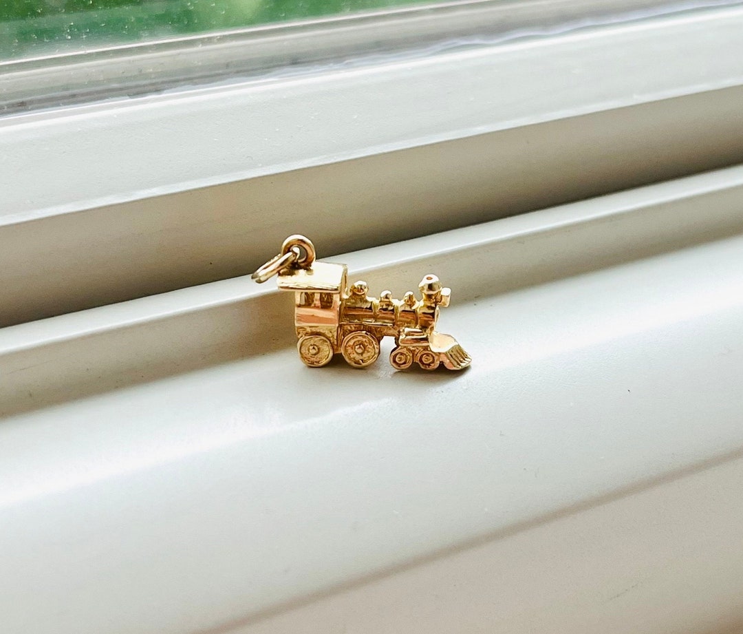 Vintage 14k Gold Locomotive Train Charm - Etsy