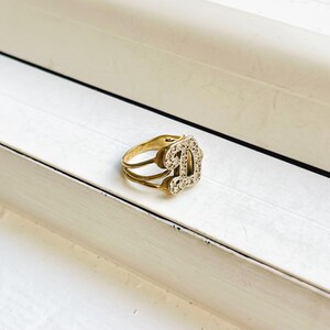 Vintage Retro 14k Gold Letter Initial “D” Ring Set With Diamonds - Etsy