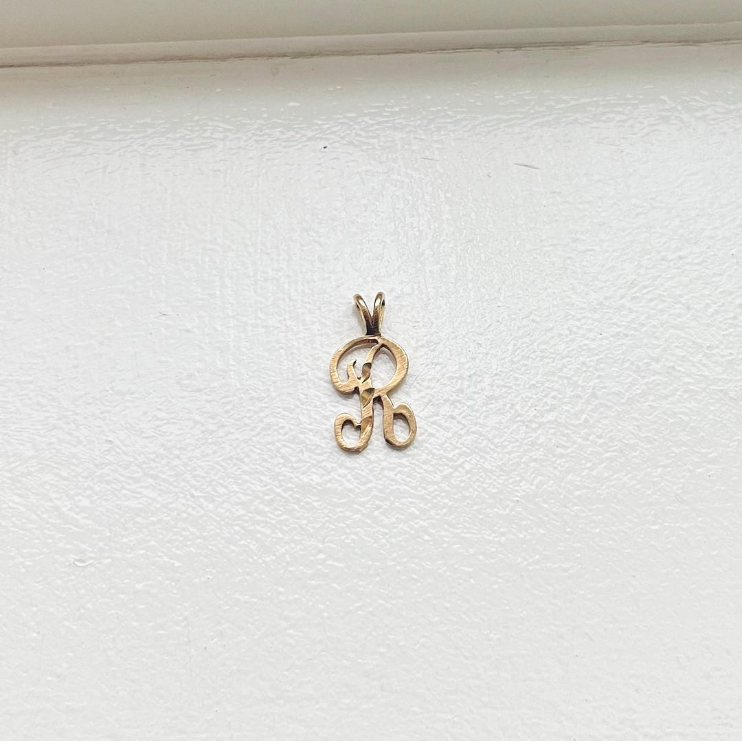 Vintage 14k Yellow Gold Letter “R” Initial Pendant - Etsy