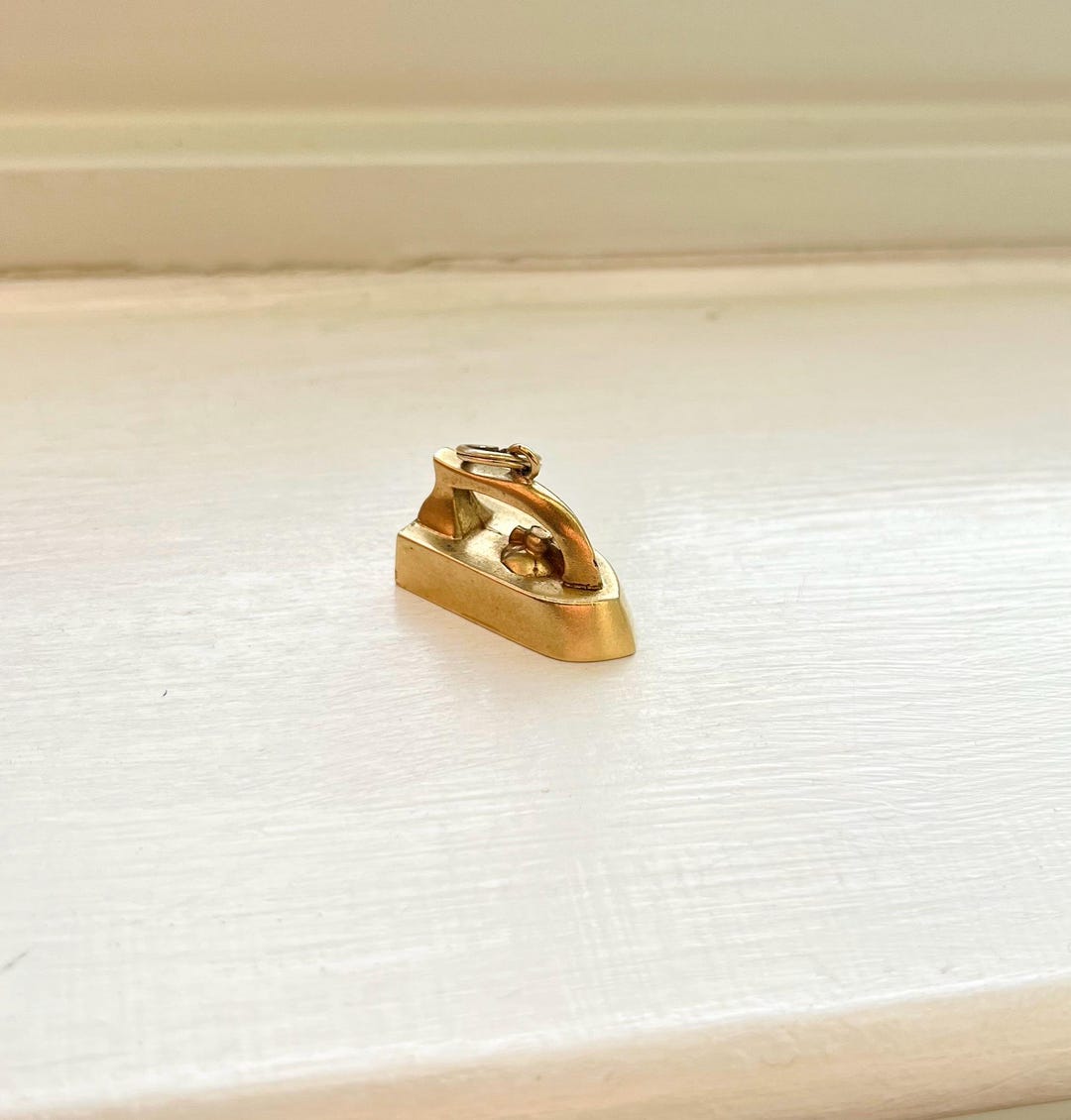 Vintage 14k Yellow Gold Chunky Flat Iron Charm - Etsy