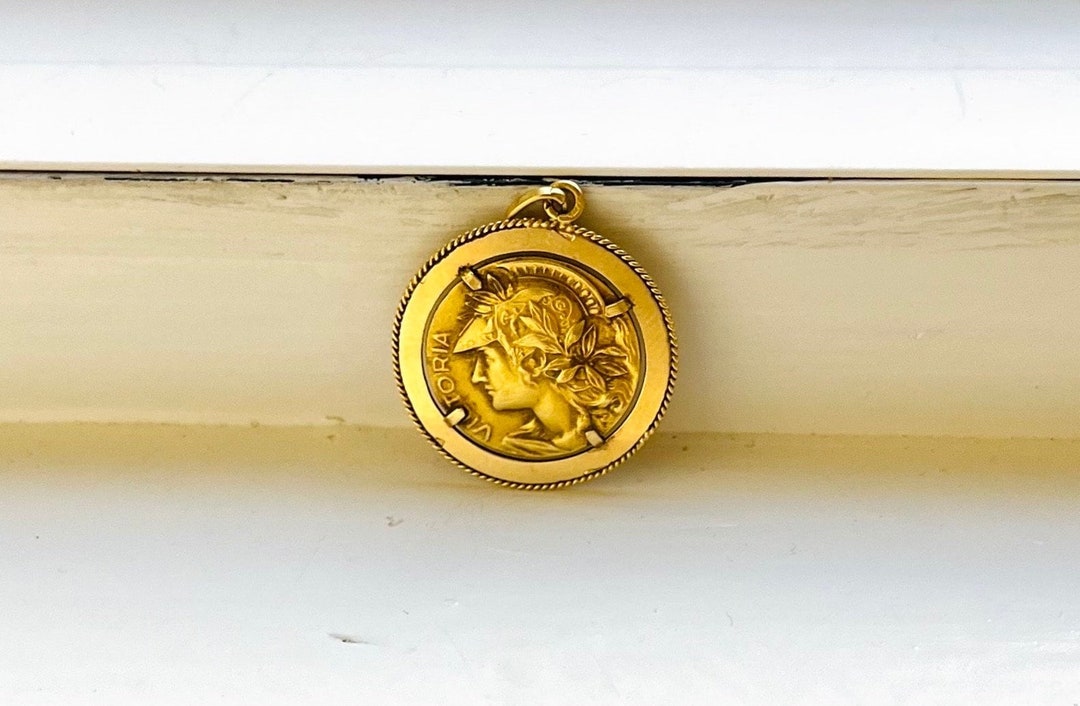 Antique 18k Gold Victoria Roman Goddess “victory” Pendant - Etsy
