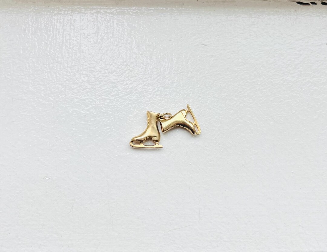 Vintage 14k Yellow Gold Ice Skates Charm - Etsy