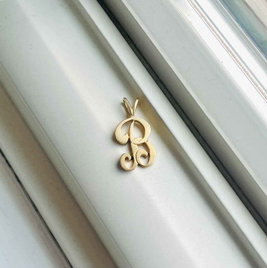 Vintage 14k Gold “B” Letter Pendant - Etsy