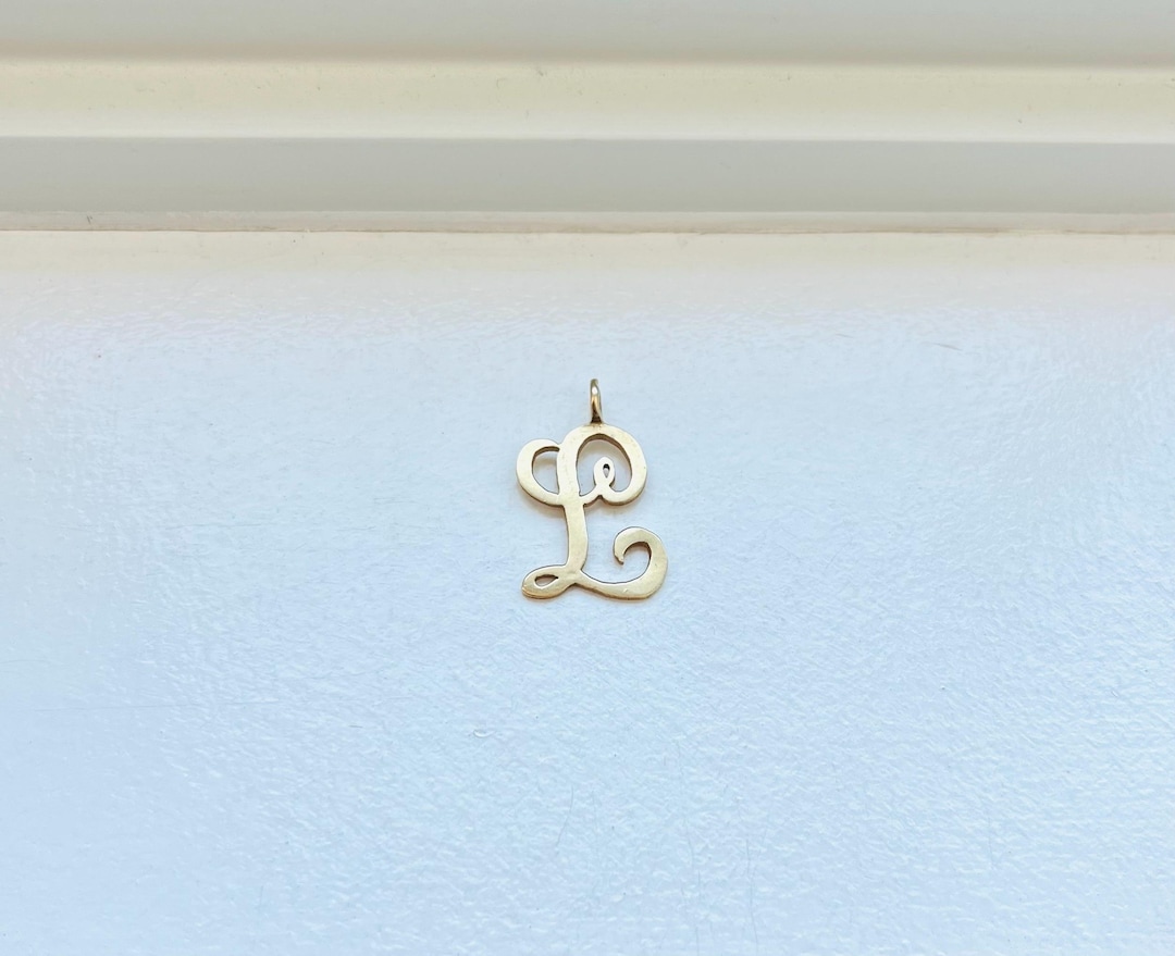 Vintage 14k Yellow Gold Letter “L” Initial Pendant - Etsy