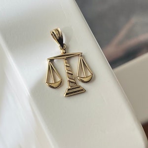 Vintage 10k Gold Libra Scales Zodiac Pendant - Etsy