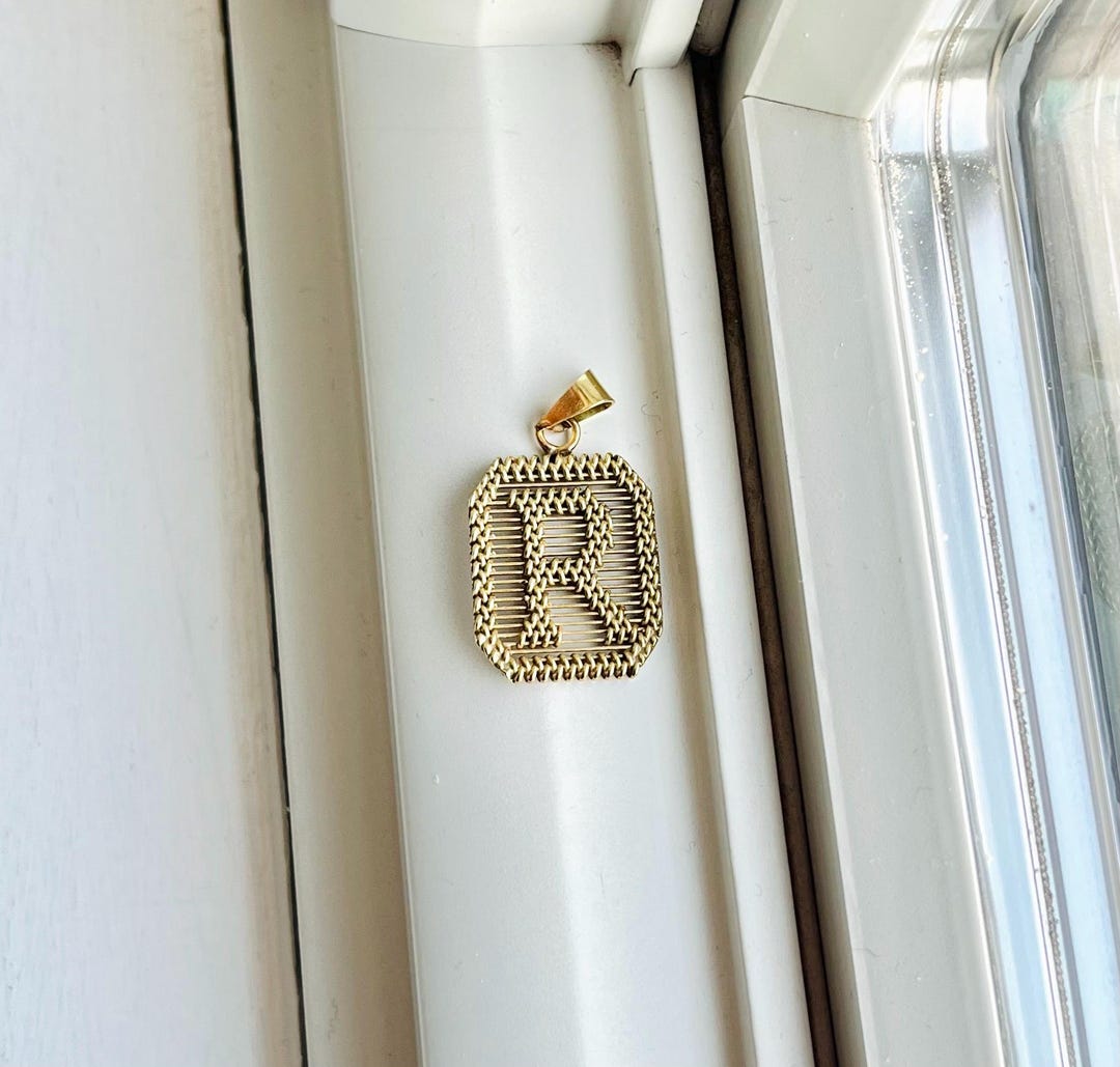 Vintage 14k Yellow Gold Letter “R” Woven Style Pendant - Etsy