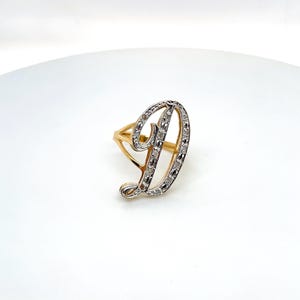 Vintage Retro 14k Gold Letter D Initial Ring Set With Diamonds - Etsy