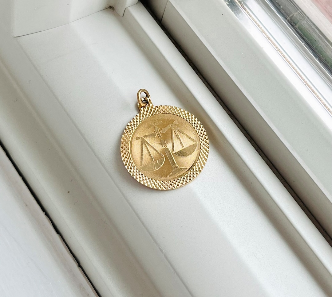 Vintage 14k Gold Scales Libra Zodiac Charm Pendant - Etsy