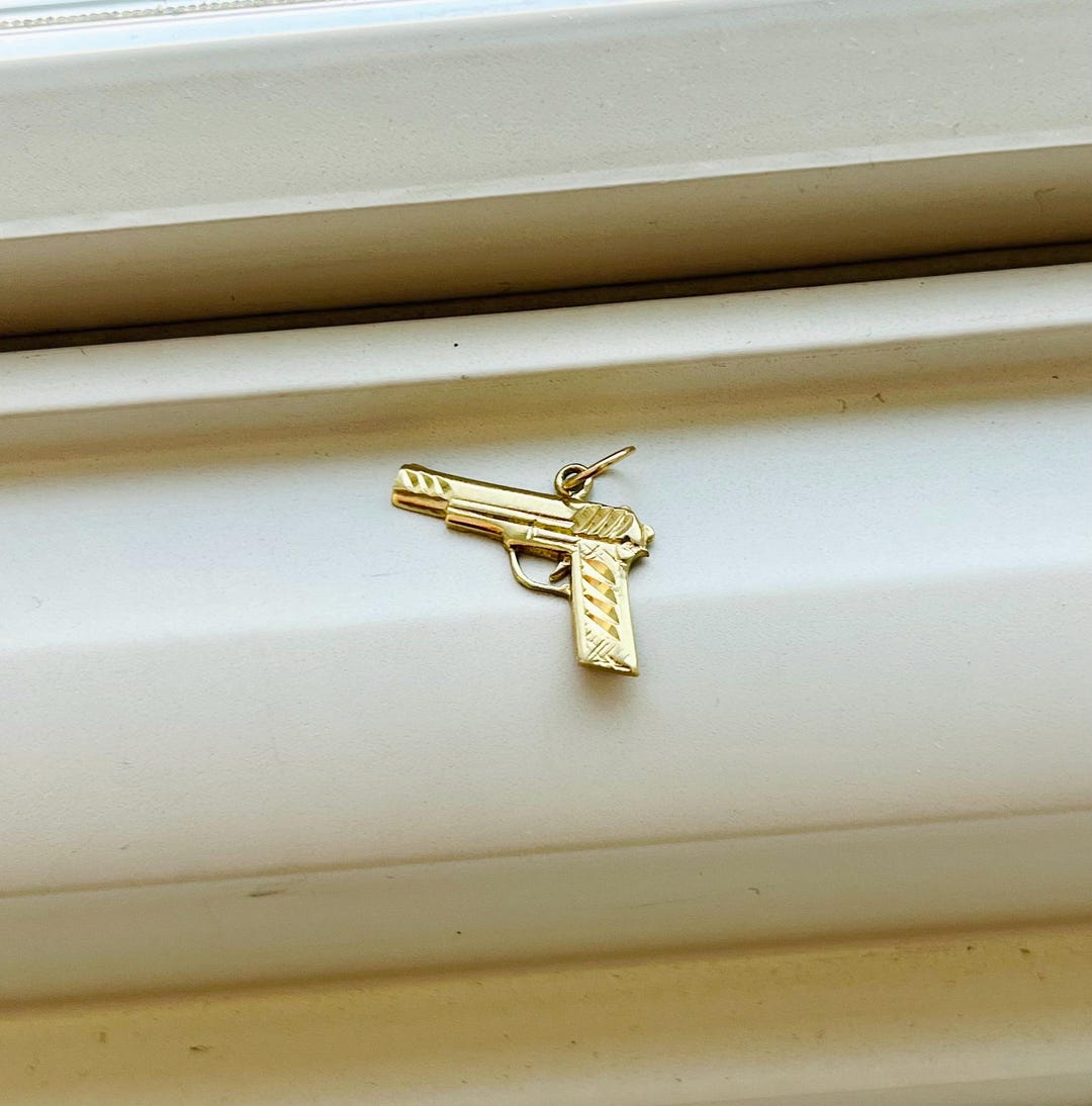 Vintage 14k Yellow Gold Gun Charm - Etsy