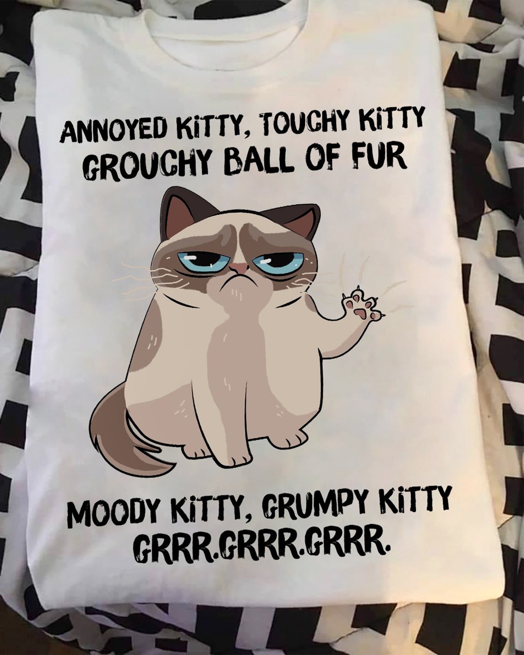 Annoyed Kitty Touchy Kitty Grouchy Ball of Fur Moody Kitty - Etsy