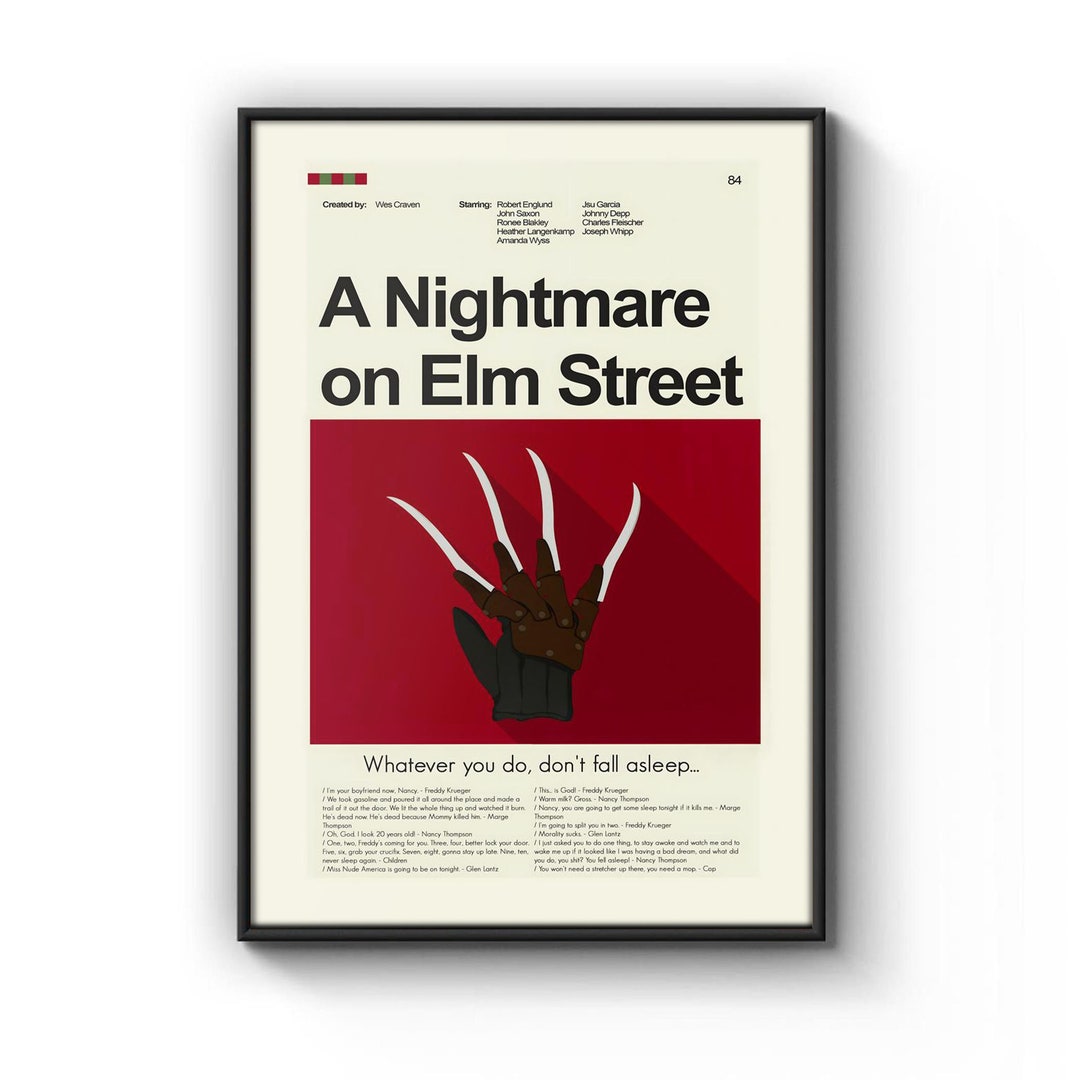 Mid Century Modern A Nightmare on Elm Street Poster Digital File ...