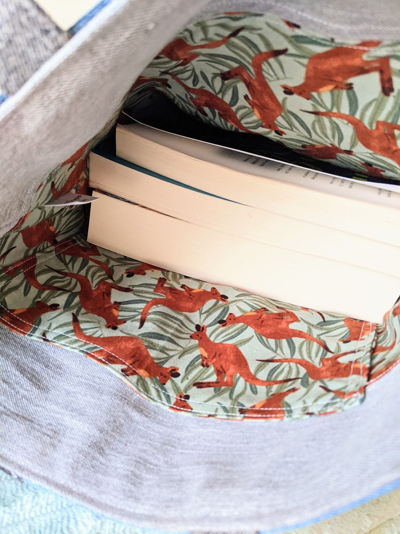 Denim Tote Bag, Shoulder Bag, Lined With Pockets - Etsy