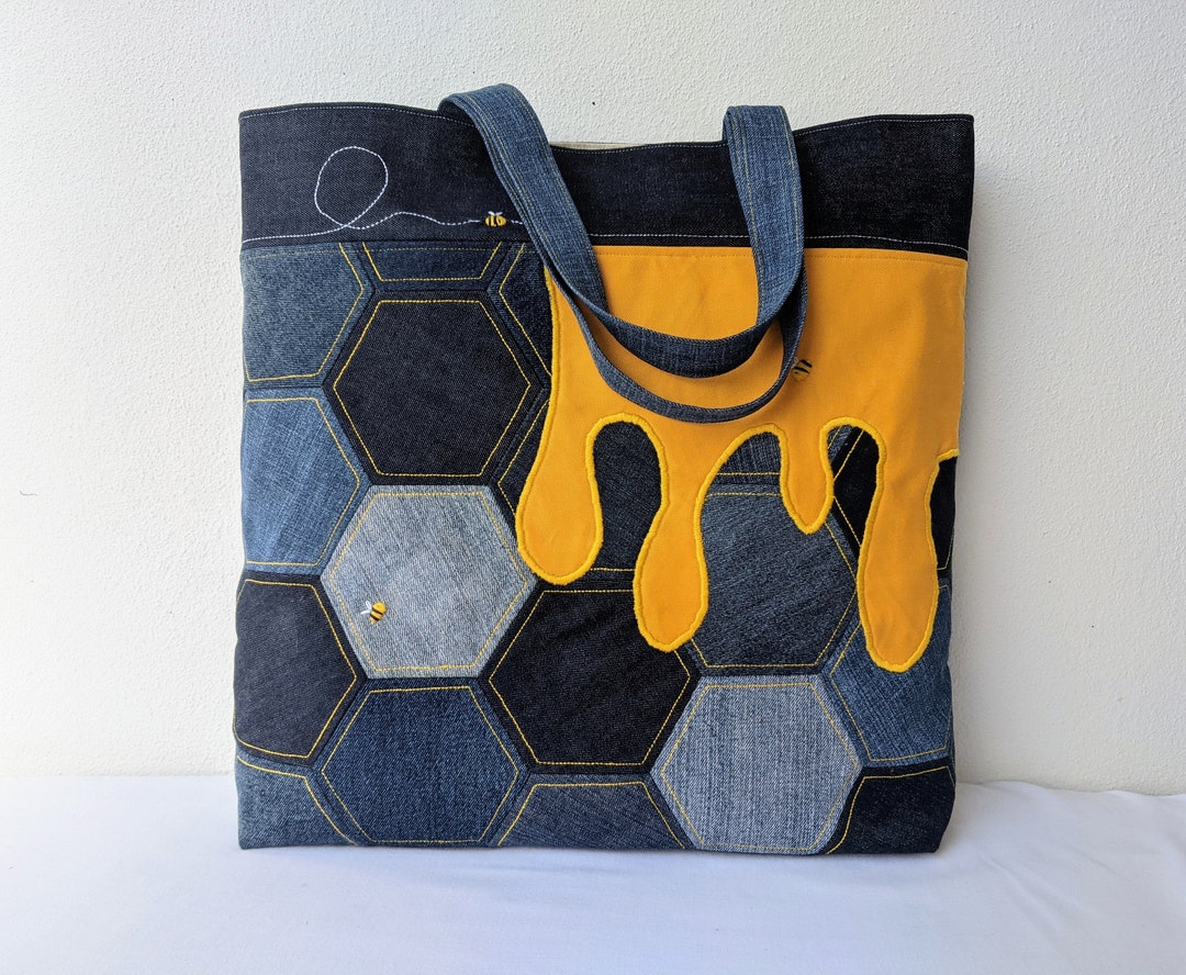 Extra Large Bee Tote Bag, Honeycomb Shoulder Bag - Etsy