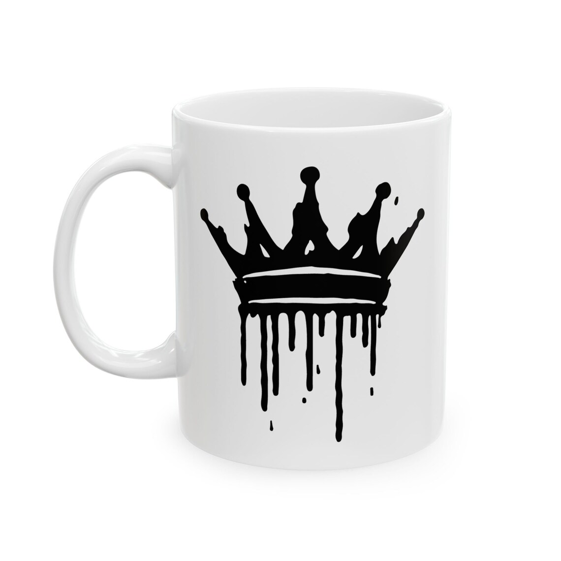Black and White Crown With Drip Effect Ceramic Mug, (11oz, 15oz) - Etsy