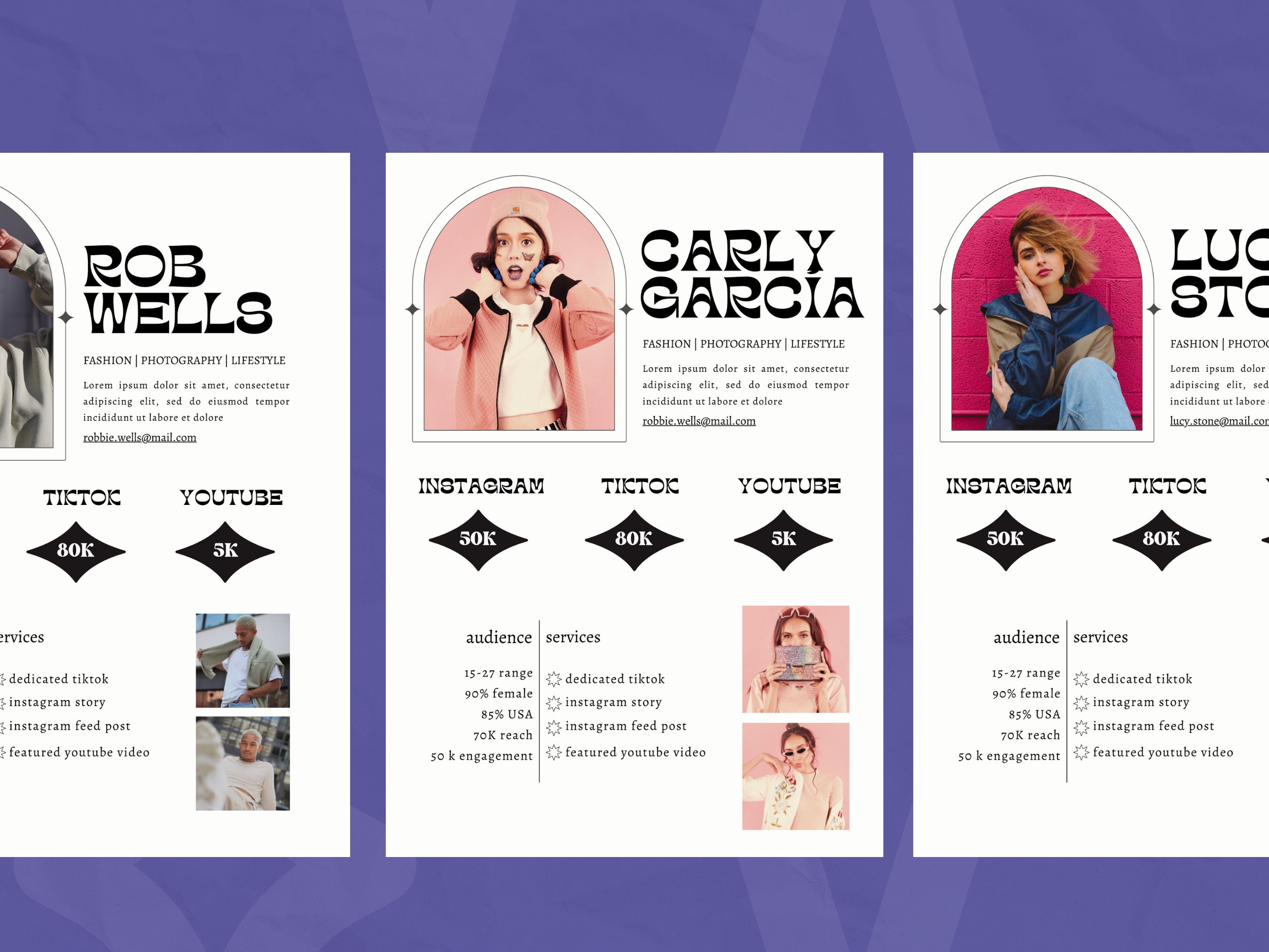 One Page Media Kit Template Influencer Media Kit Influencer Outreach ...