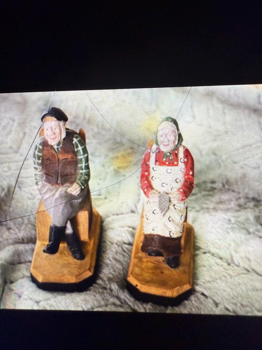 Vintage Handcrafted Wooden Figurines Old Man and Old Woman - Etsy