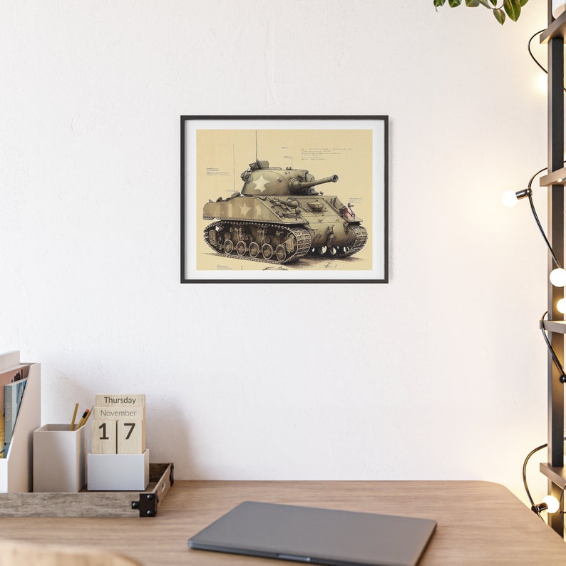Sherman Tank Wall Art, Printable Tank, Vintage Neutral Tank Print , War ...