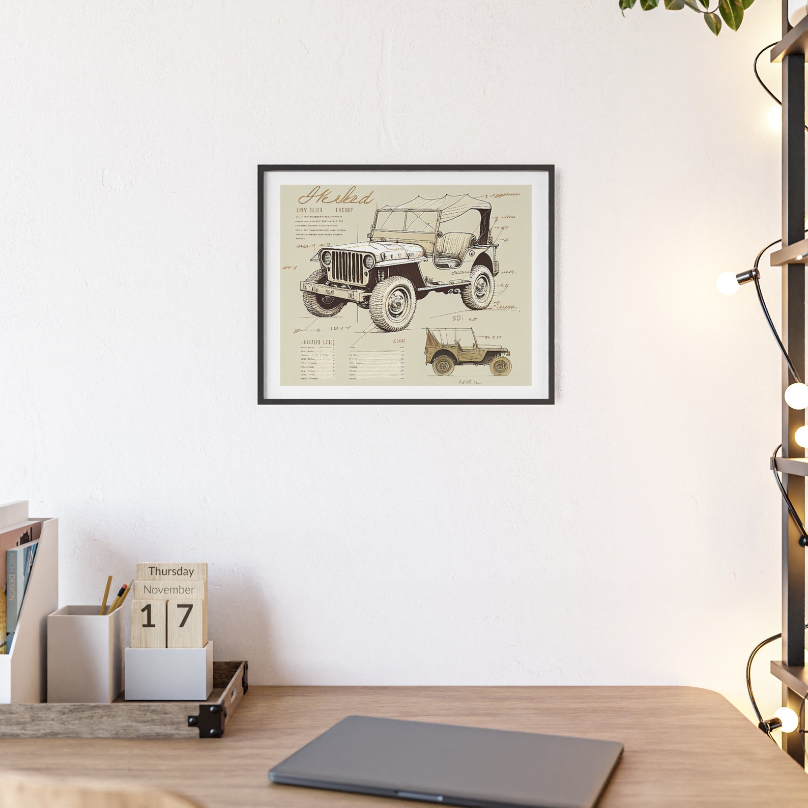 Willys Jeep Wall Art, Printable Jeep, Vintage Neutral Jeep Print , War ...