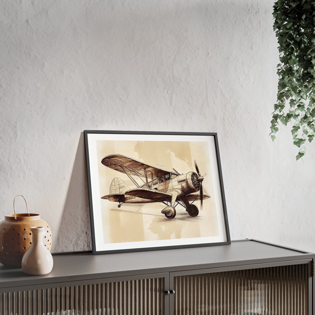 Vintage Airplane Print - Printable Biplane Art - Antique Aircraft ...