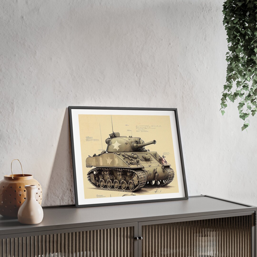 Sherman Tank Wall Art, Printable Tank, Vintage Neutral Tank Print , War ...