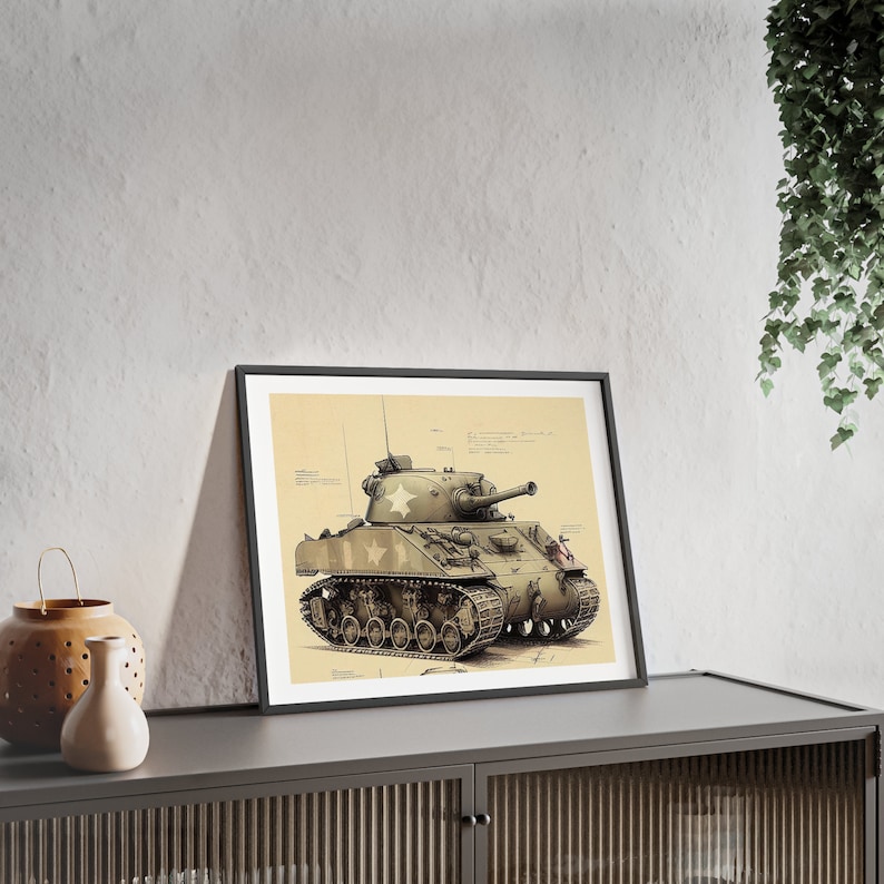 Sherman Tank Wall Art, Printable Tank, Vintage Neutral Tank Print , War ...