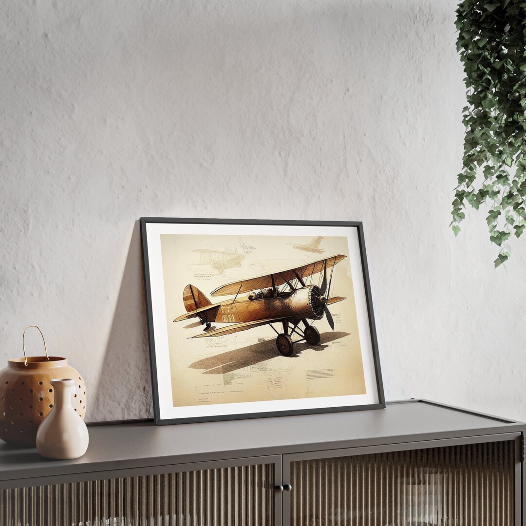 Vintage Biplane Print - Printable Airplane Art - Antique Aircraft ...