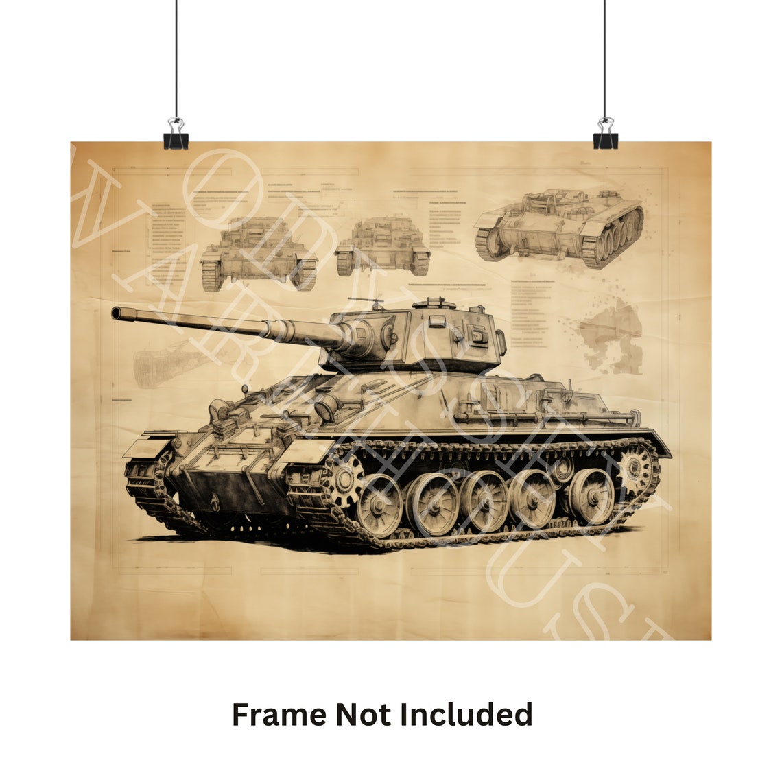 Vintage Concept Tank Wall Art, Tank Design, Tanker, Kids Bedroom ...
