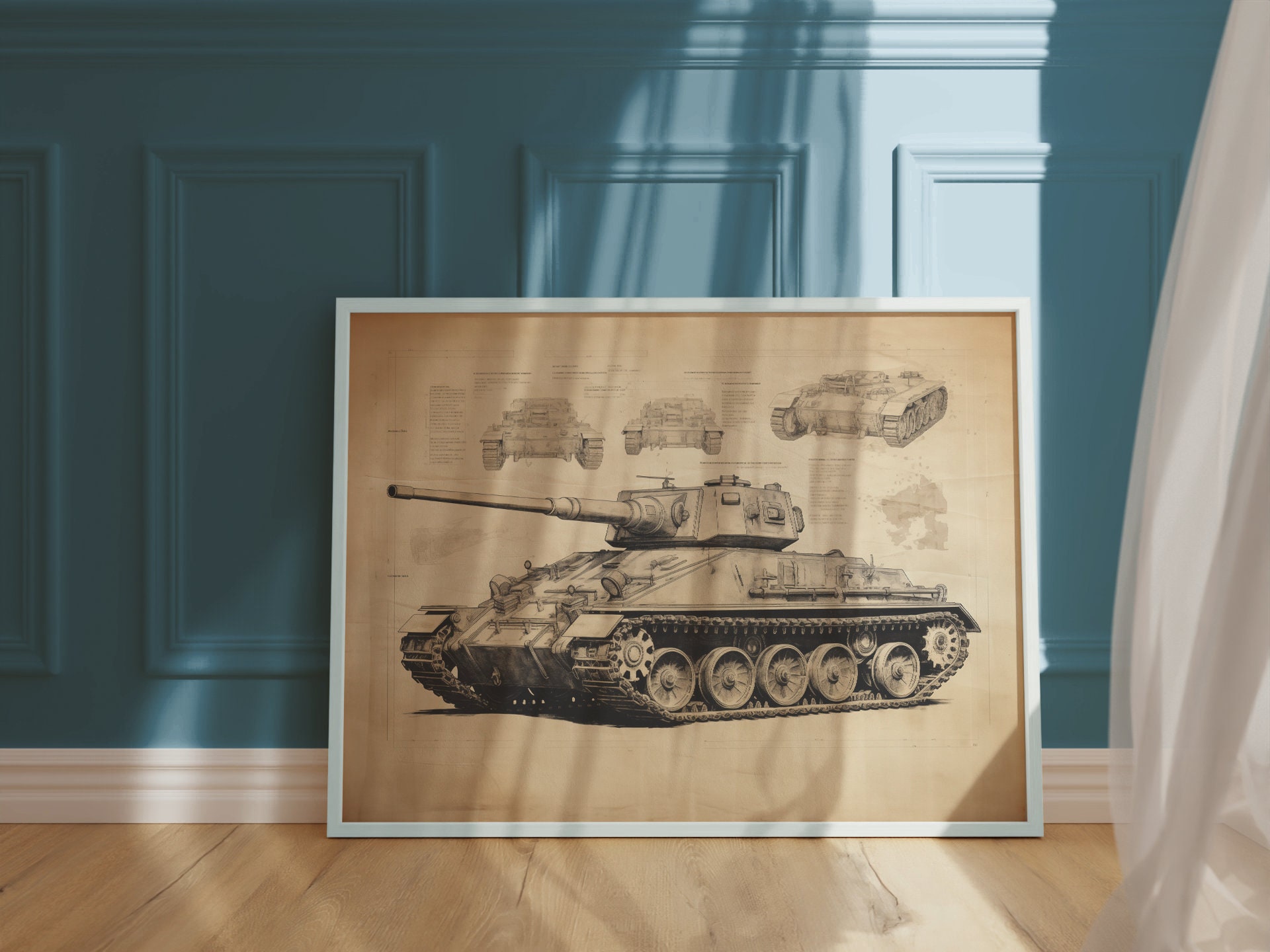 Vintage Concept Tank Wall Art, Tank Design, Tanker, Kids Bedroom ...
