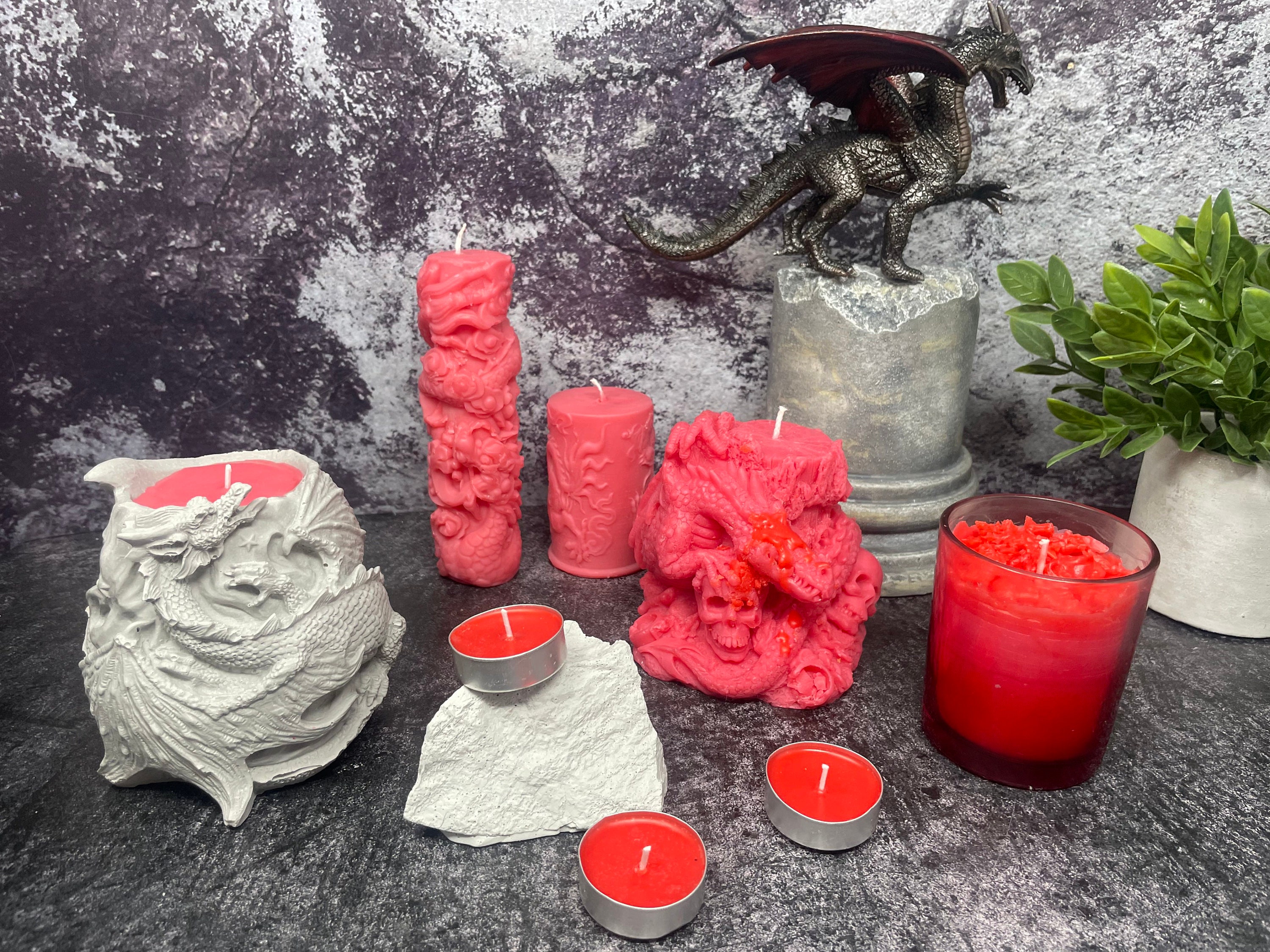 Dragon's Blood Scented Soy Candle, Handmade Dragon Statue Candle ...