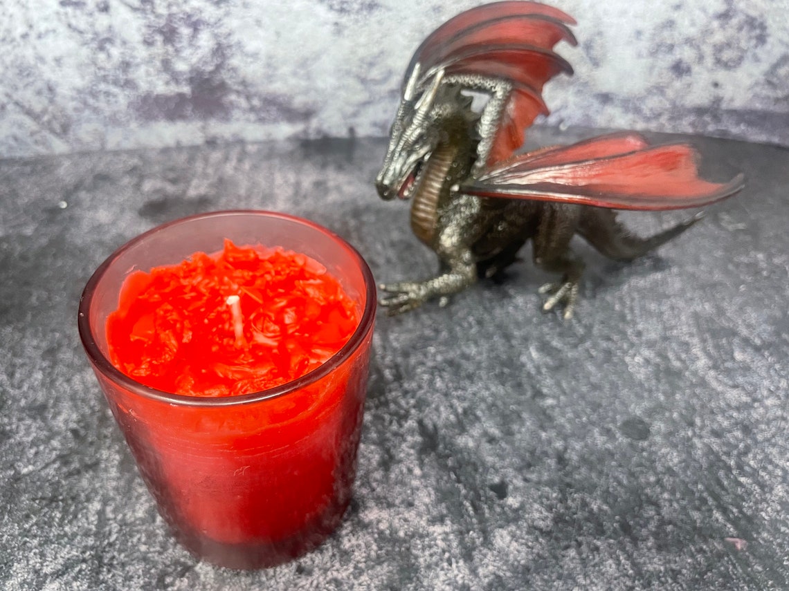 Dragon's Blood Scented Soy Candle, Handmade Dragon Statue Candle ...
