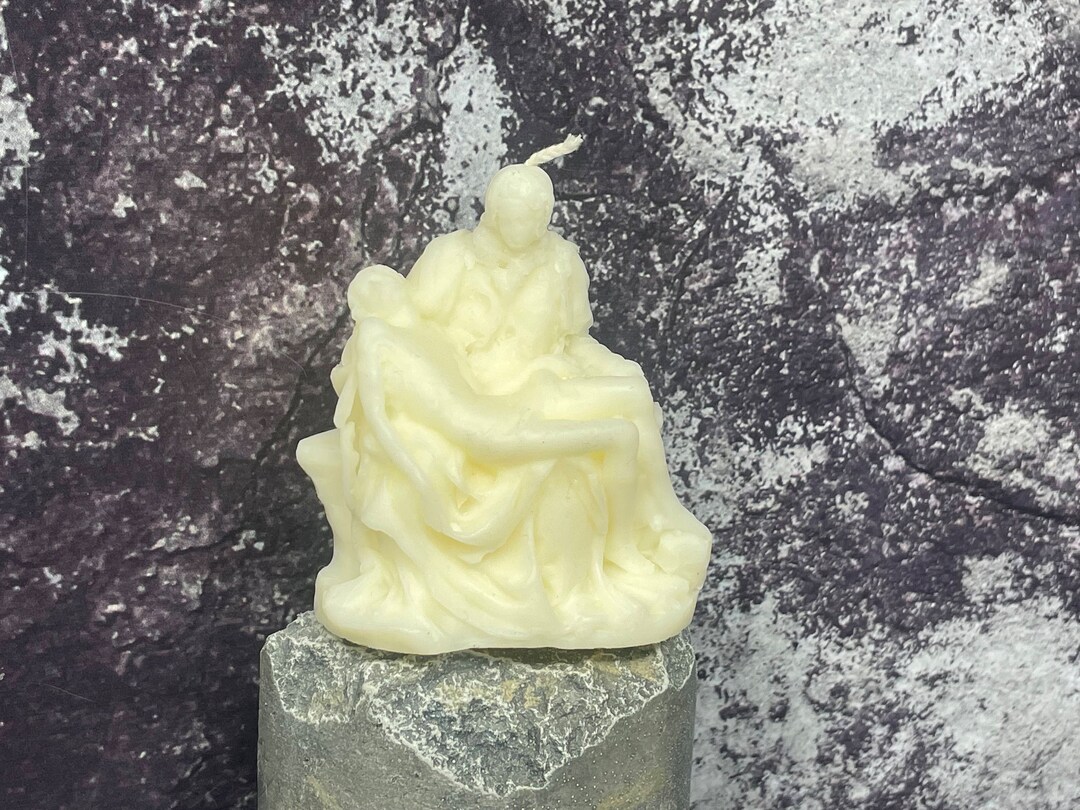 Italian Pieta Candle, Roman Art Sculpture, Sculptural Candle, Handmade ...