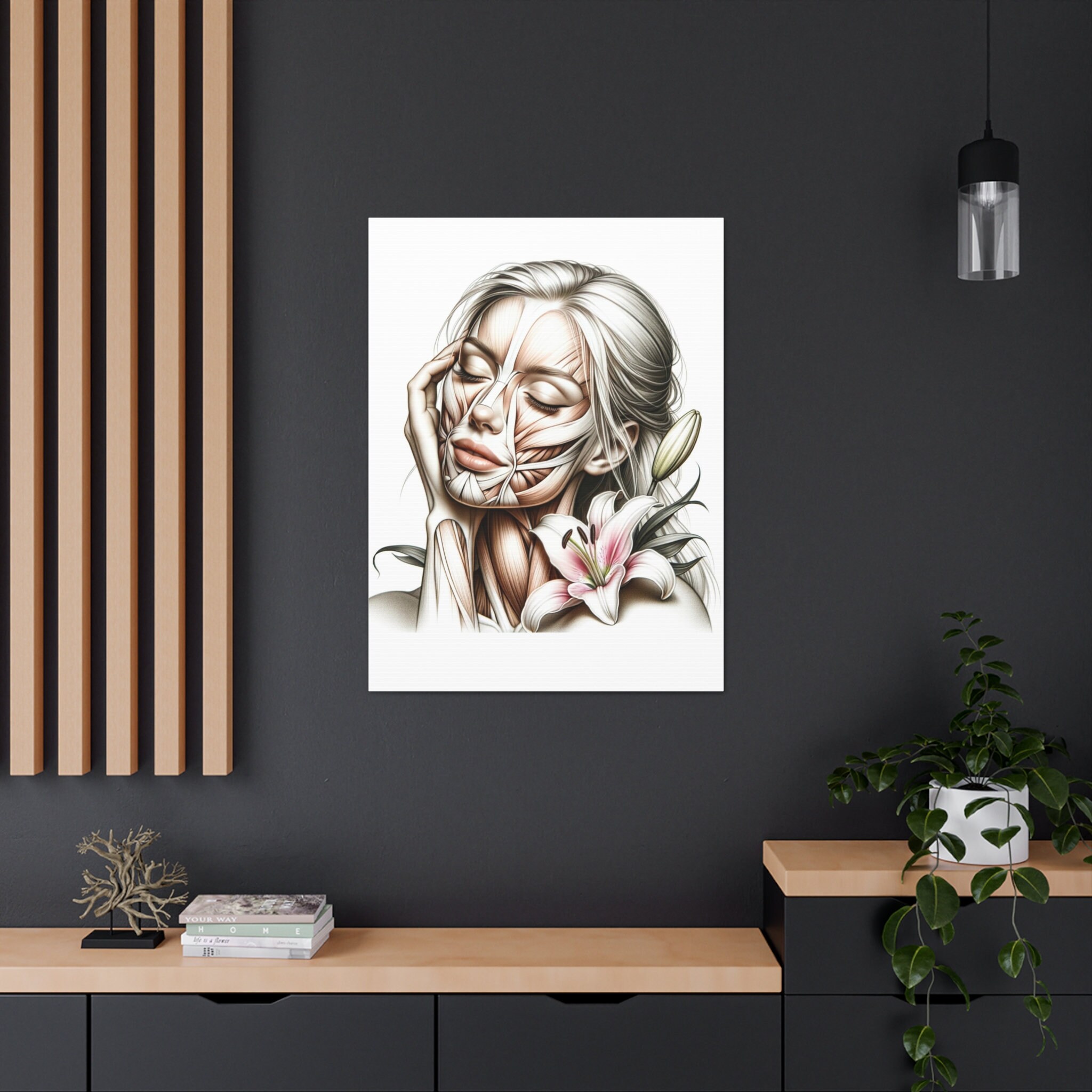 Face Anatomy Art Canvas Wrap, Facial Anatomy Canvas, Botox Art, Medical ...