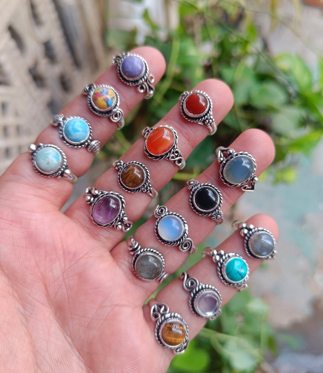 8mm Round Crystal Ring, Gemstone Rings, Unique Rings, Rings for Women ...