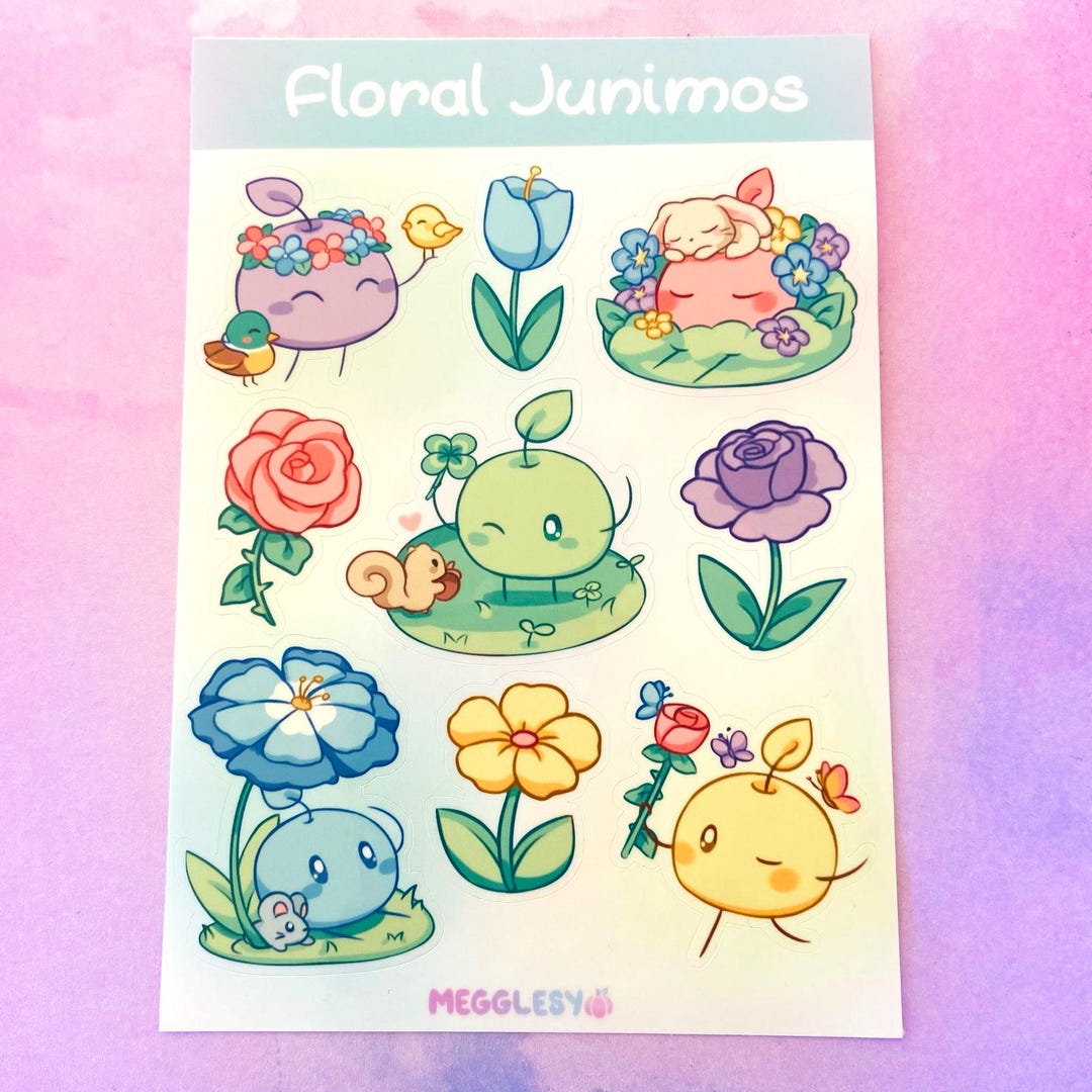 Floral Junimos || A6 Vinyl Sticker Sheet - Etsy