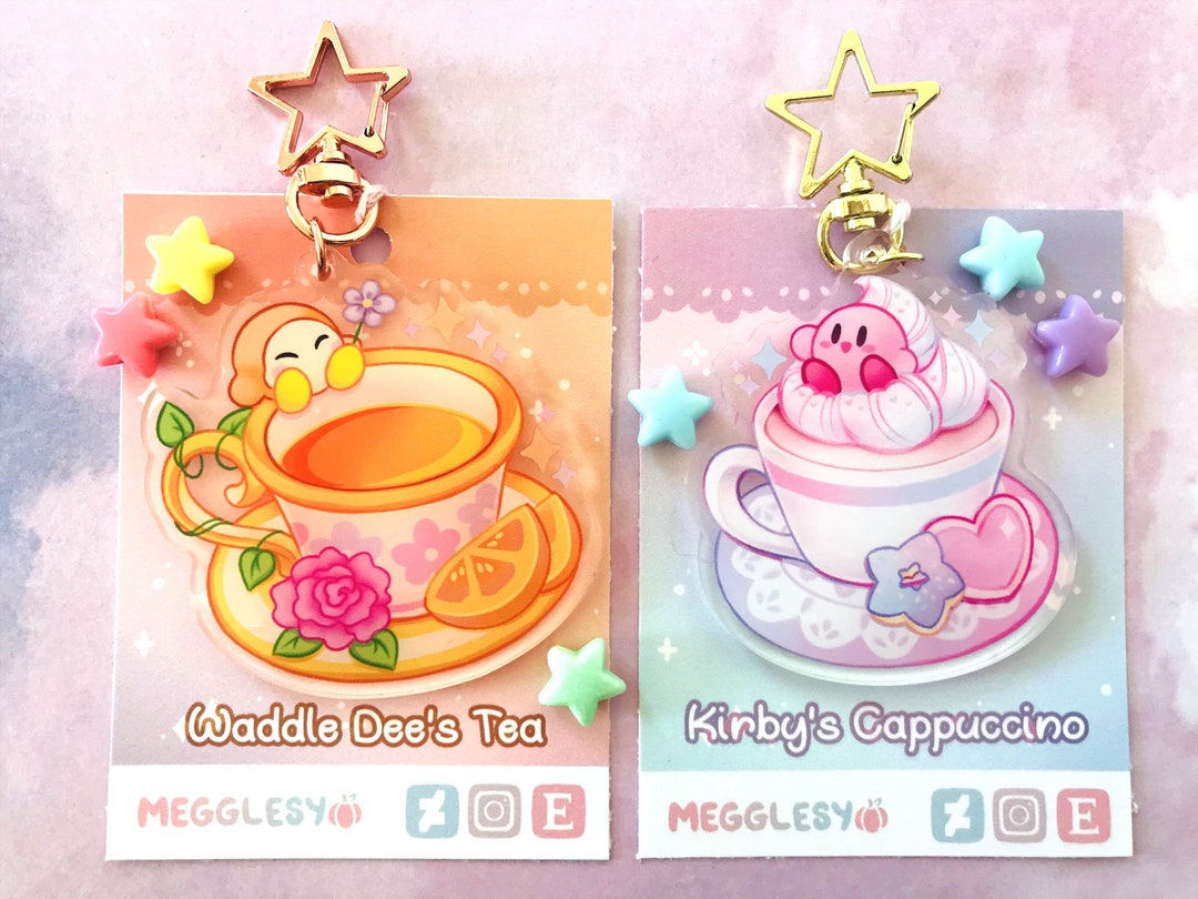Kirby Cappuccino Waddle Dee Citrus Tea 2.5 Double Sided Acrylic Charms ...