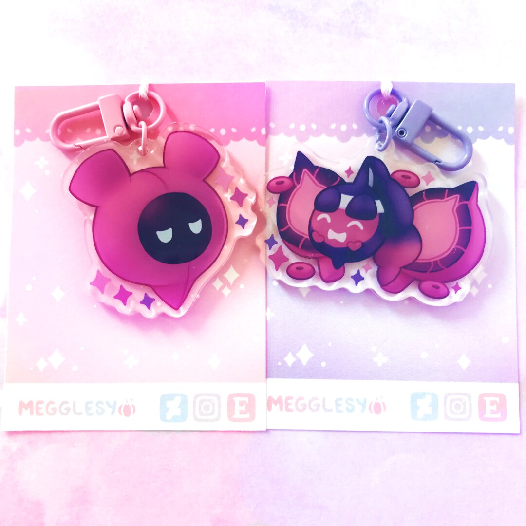 Pecharunt || 2" + 2.5" Double Sided Clear Acrylic Charms - Etsy