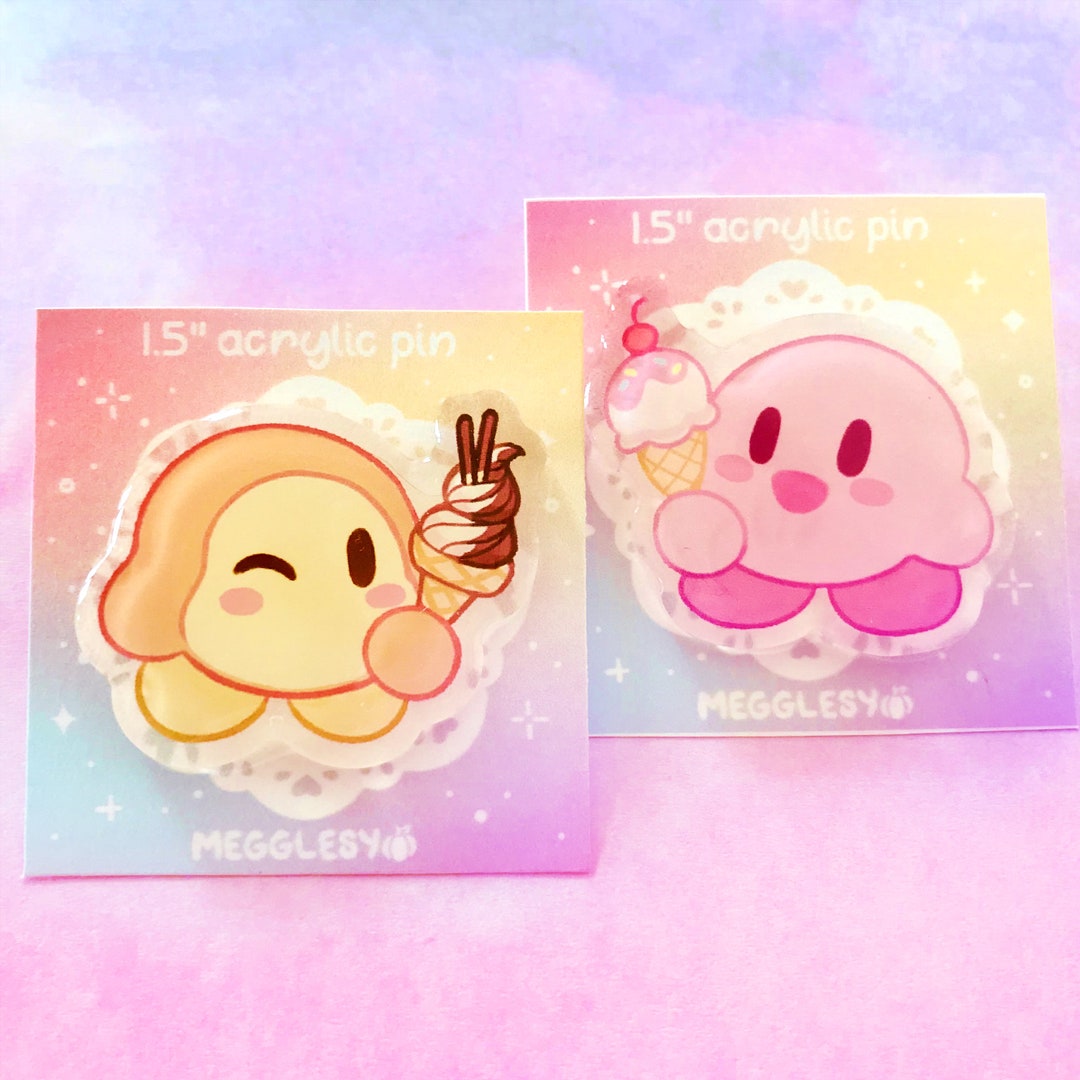 Kirby Waddle Dee Ice Cream 1.5 Epoxy Acrylic Pins Food Pin, Lapel Pin ...