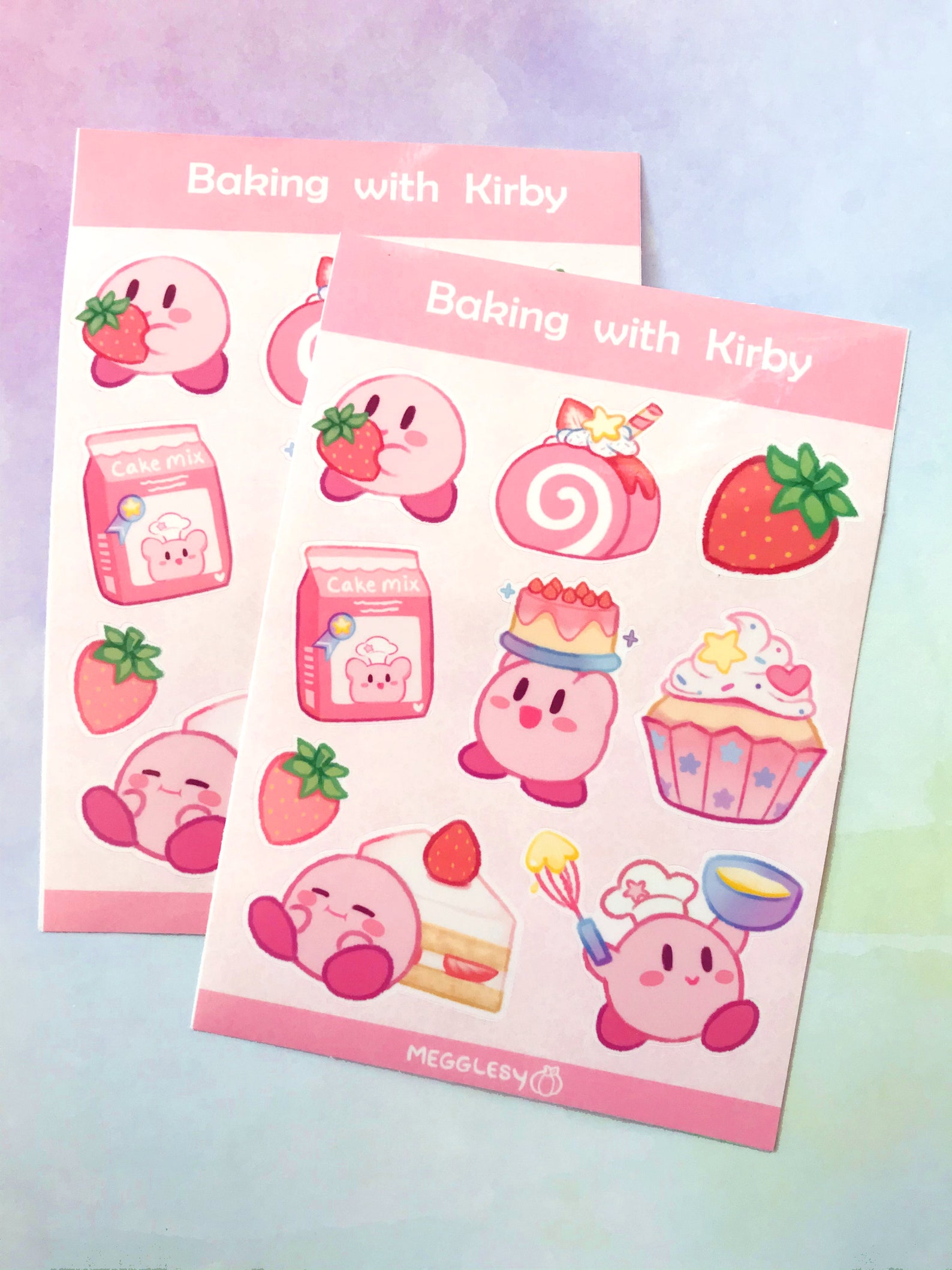 Baking With Kirby A6 Vinyl Sticker Sheet - Etsy