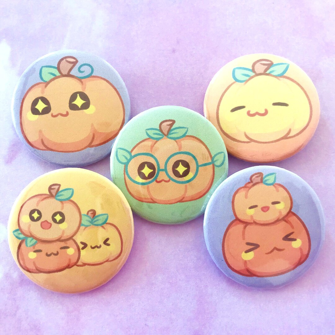 Sugar Pumpkins Button Set || 1.5" Circle Buttons || Fall Autumn Themed ...